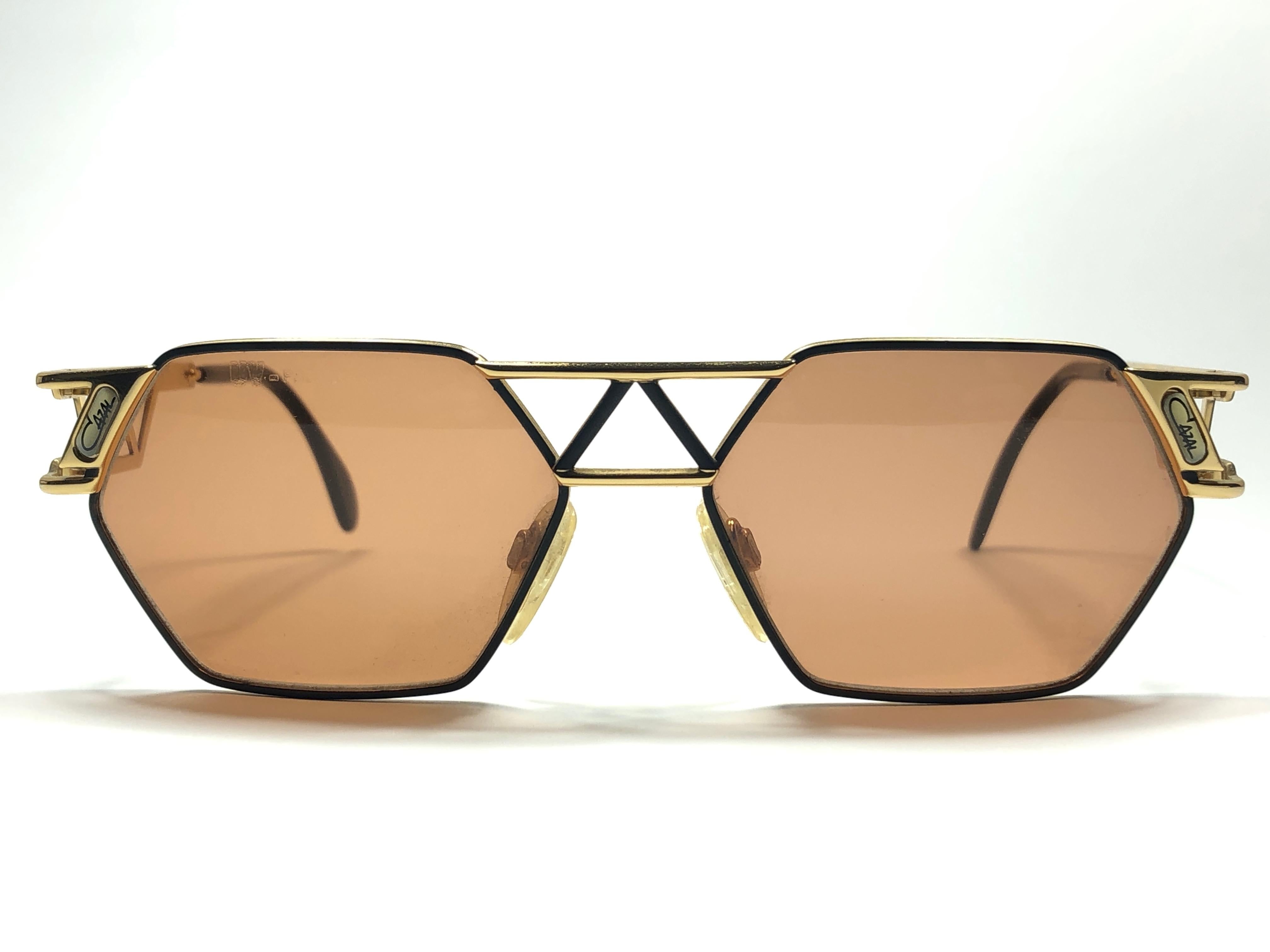New Vintage Cazal 960 Black and Gold 1970's Sunglasses at 1stDibs ...