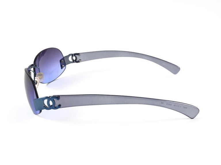 New Vintage Chanel 4037 Translucent Rimless Sunglasses Made In Italy ...