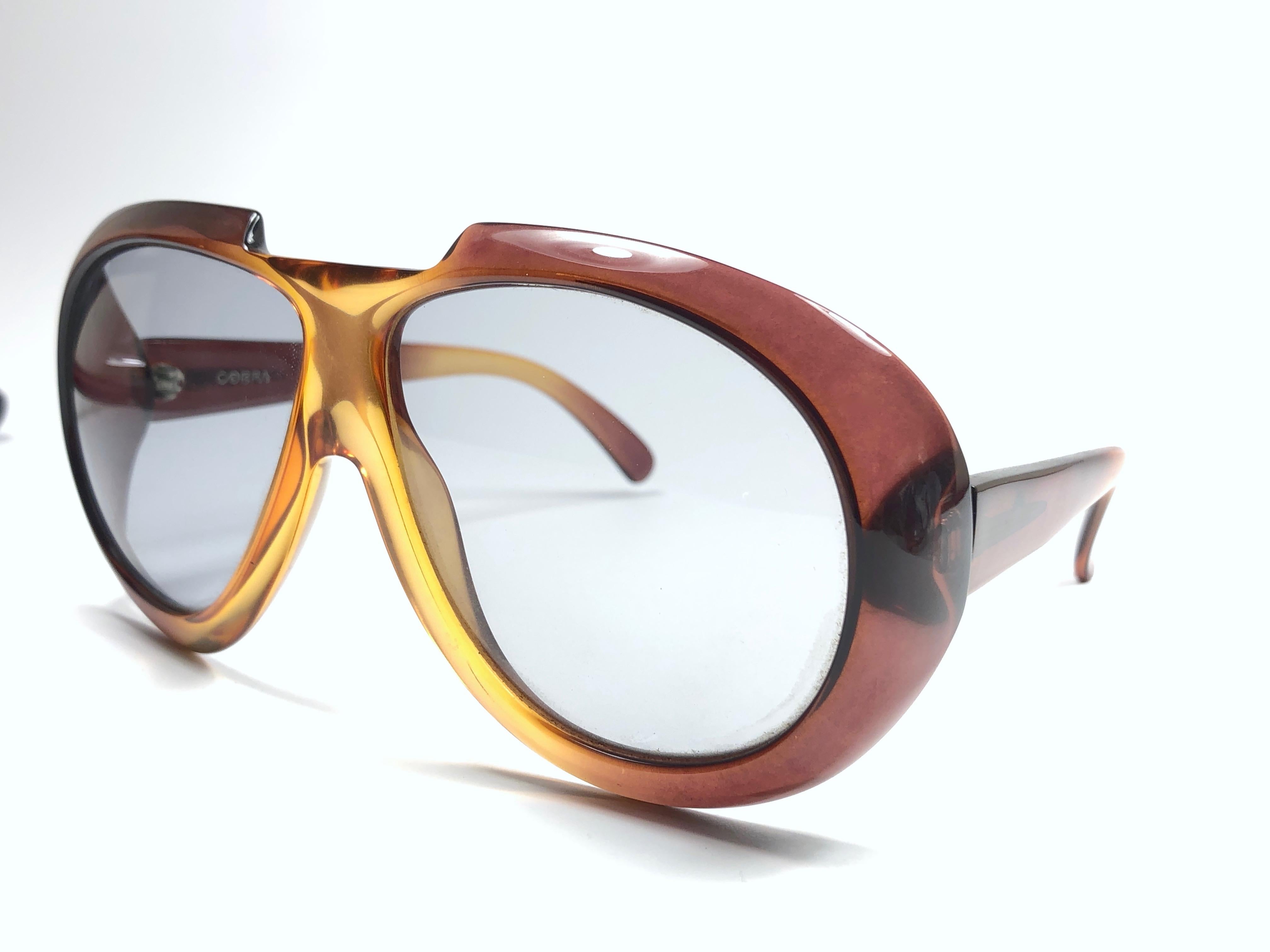 New Vintage Cobra Optyl Ombre Amber Oversized Optyl Sunglasses at 1stDibs