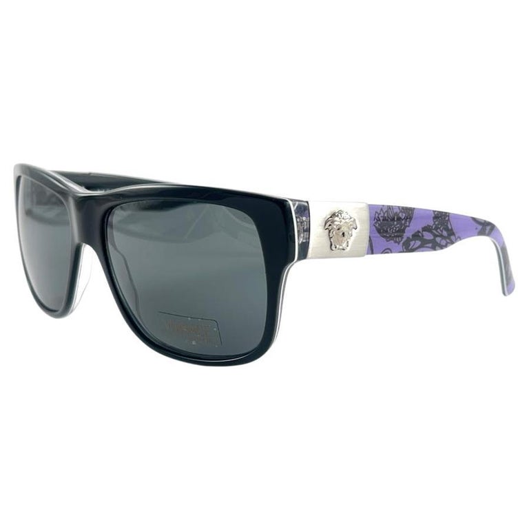 New Vintage Gianni Versace Mod 4192 Black and Purple 2000'S Italy ...