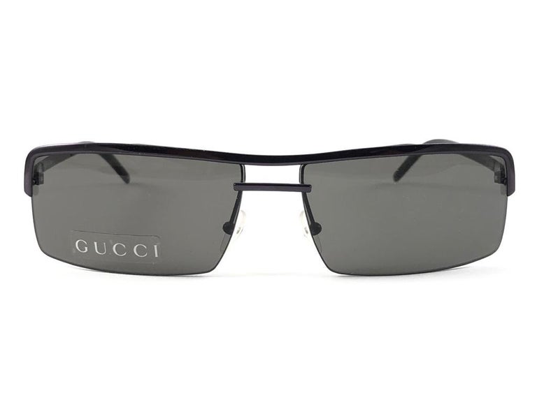 New Vintage Gucci 1679 Metallic Purple Half Frame Sunglasses 90s ...