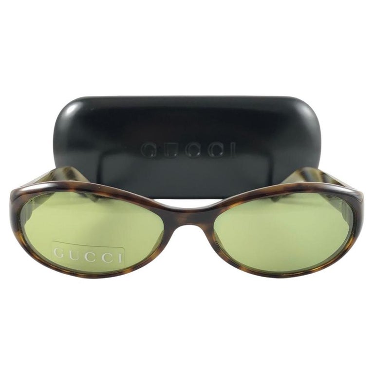 New Vintage Gucci 2504/S Tortoise Oval Sunglasses 1990's Made in Italy ...