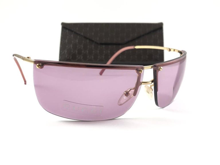 New Vintage Gucci 2653/S Gold Half Frame Sunglasses 1990's Italy Y2K ...