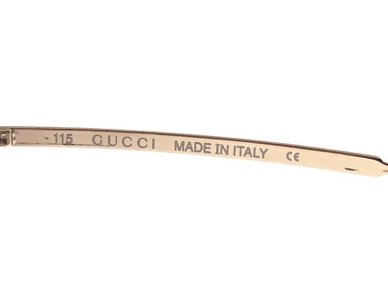 New Vintage Gucci 2653/S Gold Half Frame Sunglasses 1990's Made in ...