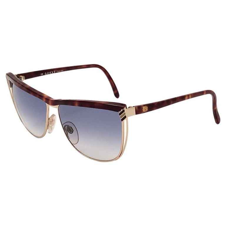 New Vintage Gucci Tortoise and Gold Sunglasses 1980's Made in Italy at ...