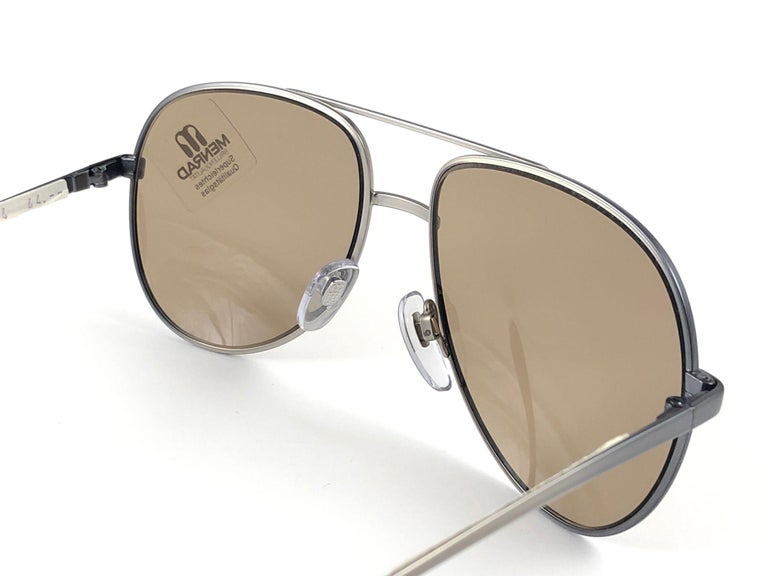New Vintage Menrad Silver Oversized Made in Germany 1970 Sunglasses For ...