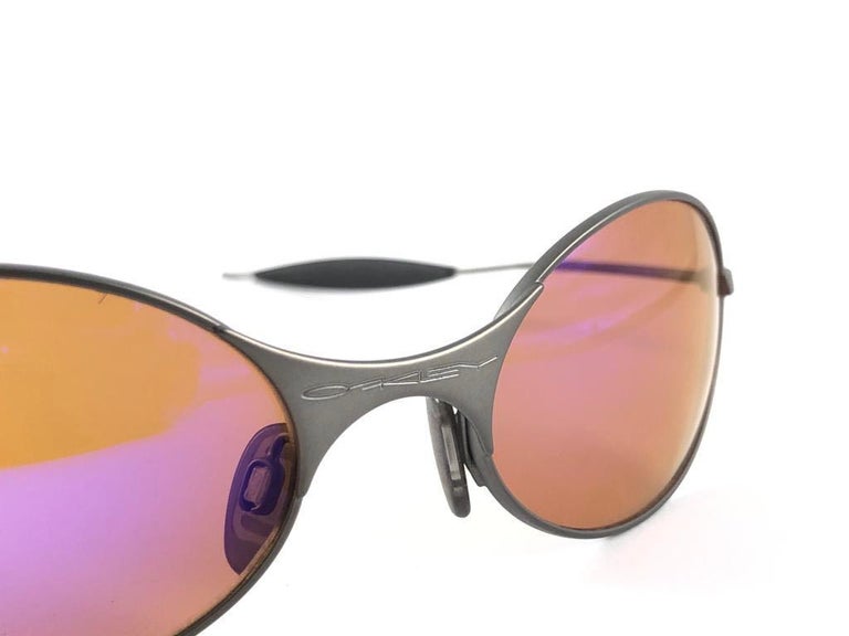 New Vintage Oakley E Wire Black Red Iridium Lens 2001 Sunglasses For ...