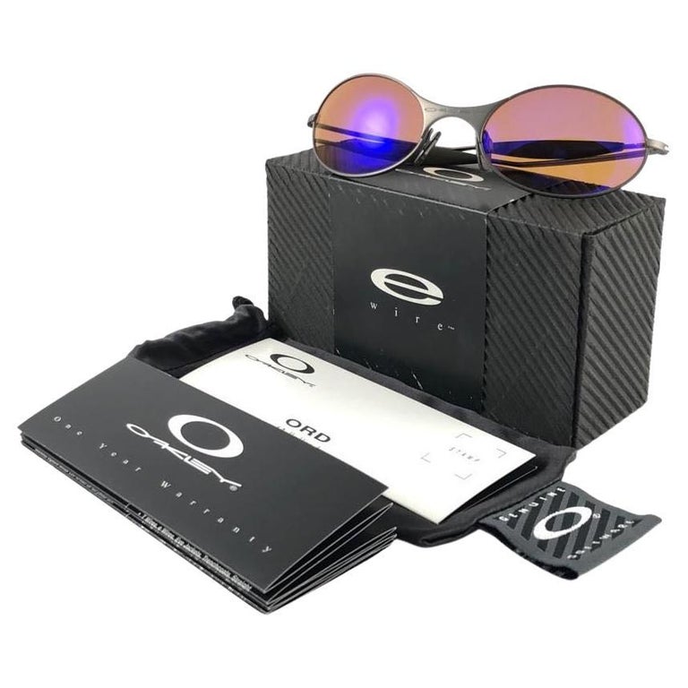 New Vintage Oakley E Wire Black Red Iridium Lens 2001 Sunglasses For ...