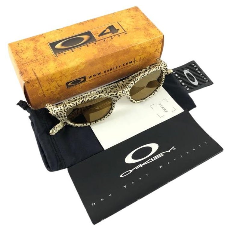 New Vintage Oakley Four Cheetah Gold Iridium 2000 Sunglasses at 1stDibs