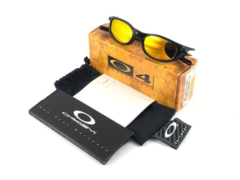 New Vintage Oakley Four Crystal Blue Gold Iridium Lenses 2000 ...