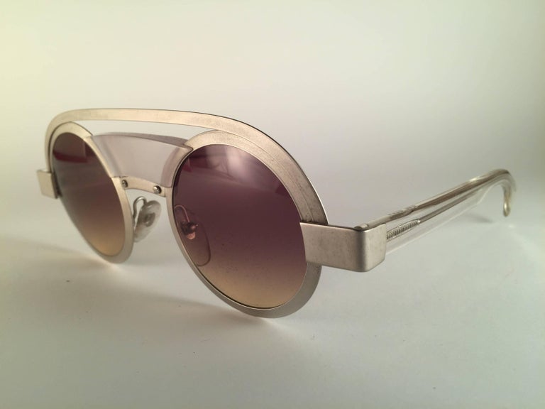New Vintage Rare Alain Mikli 639 Round Aluminium France Sunglasses 1980 ...