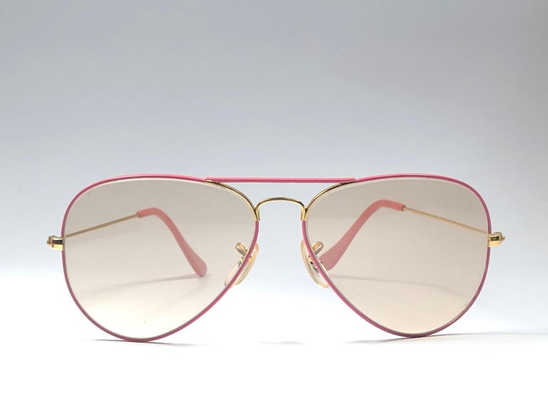 New Vintage Ray Ban Aviator Flying Colors Pink Rose Lenses B&L ...