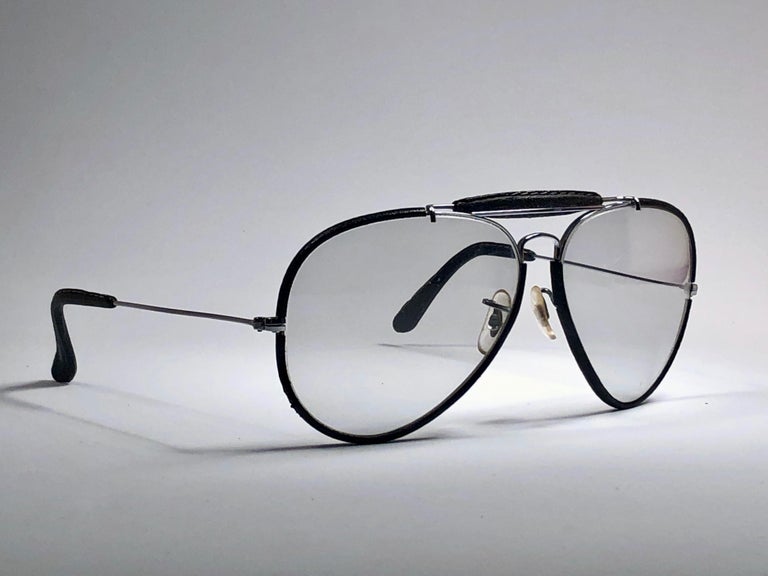 New Vintage Ray Ban Leathers Black Outdoorsman 62MM Changeable ...