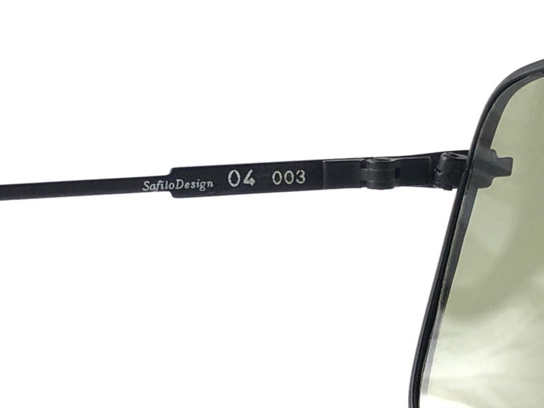 New Vintage Safilo Design 04 Black Mate Aviator 1980's Sunglasses Made ...