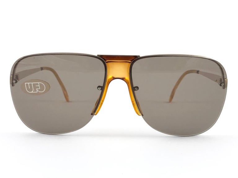 New Vintage Safilo Ufo 501 Amber Frame Made in Italy 1980's Sunglasses ...