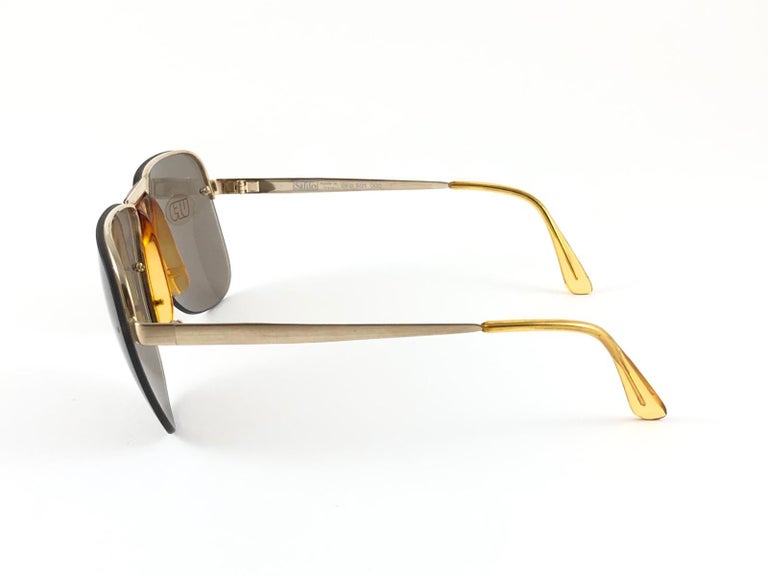 New Vintage Safilo Ufo 501 Amber Frame Made in Italy 1980's Sunglasses ...