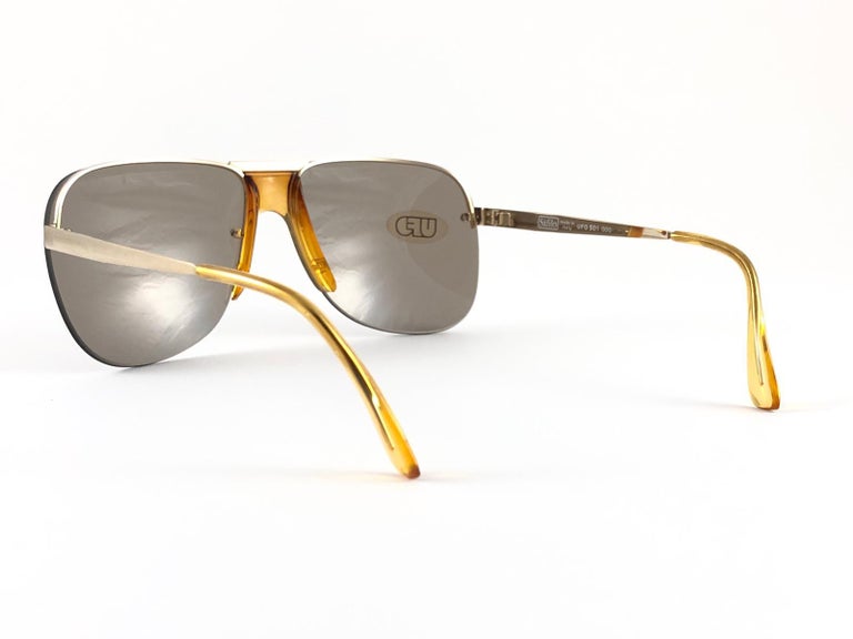 New Vintage Safilo Ufo 501 Amber Frame Made in Italy 1980's Sunglasses ...