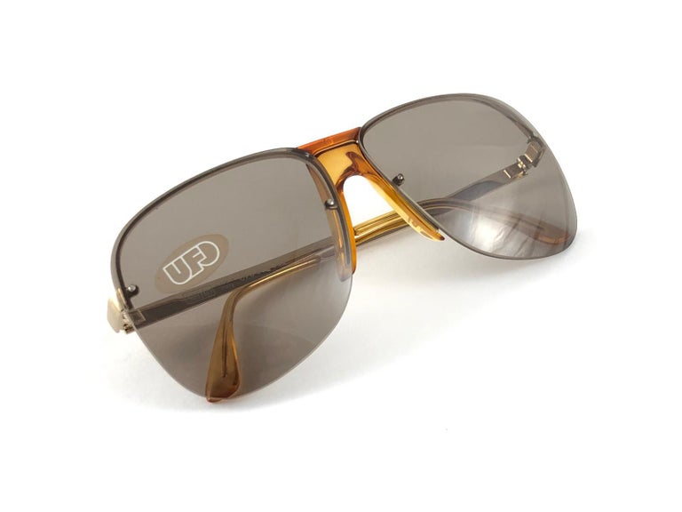 New Vintage Safilo Ufo 501 Amber Frame Made in Italy 1980's Sunglasses ...