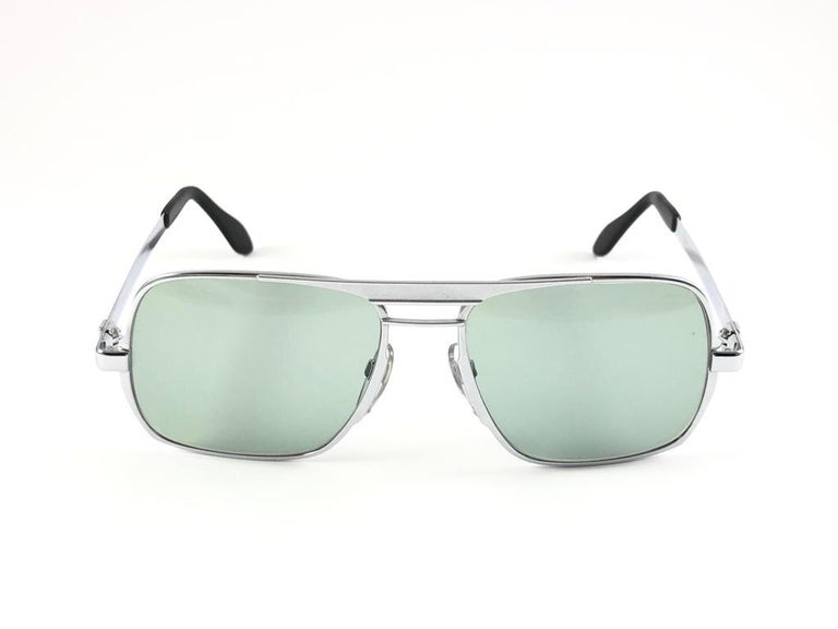 New Vintage Univis Bronzini Silver Frame Green Lenses 1980's USA ...