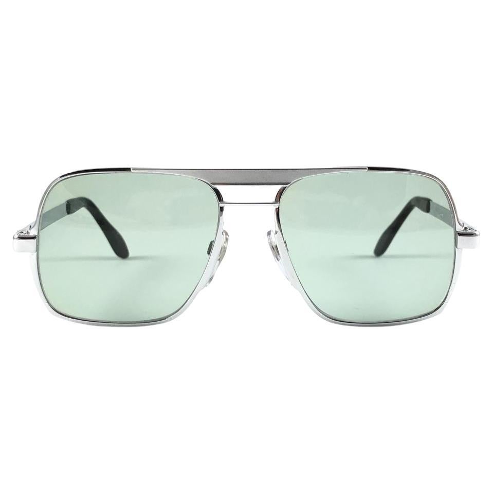 New Vintage Univis Bronzini Silver Frame Green Lenses 1980's USA ...