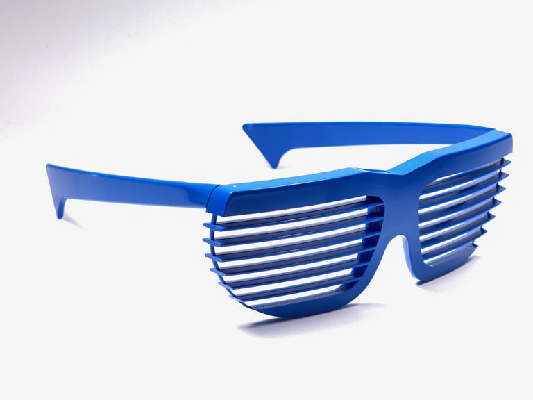 New Vintage Volpini Blue Shutter Shades Sunglasses 1980's Made in ...
