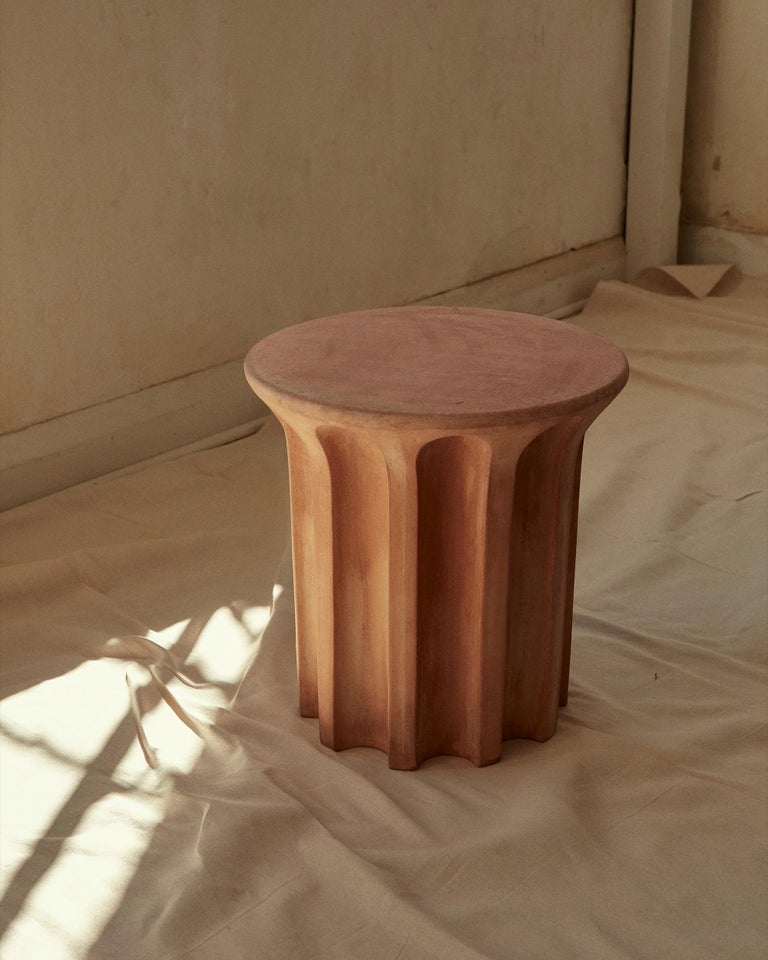 New Volumes Terracotta Echo High side table by Thomas Coward For Sale ...