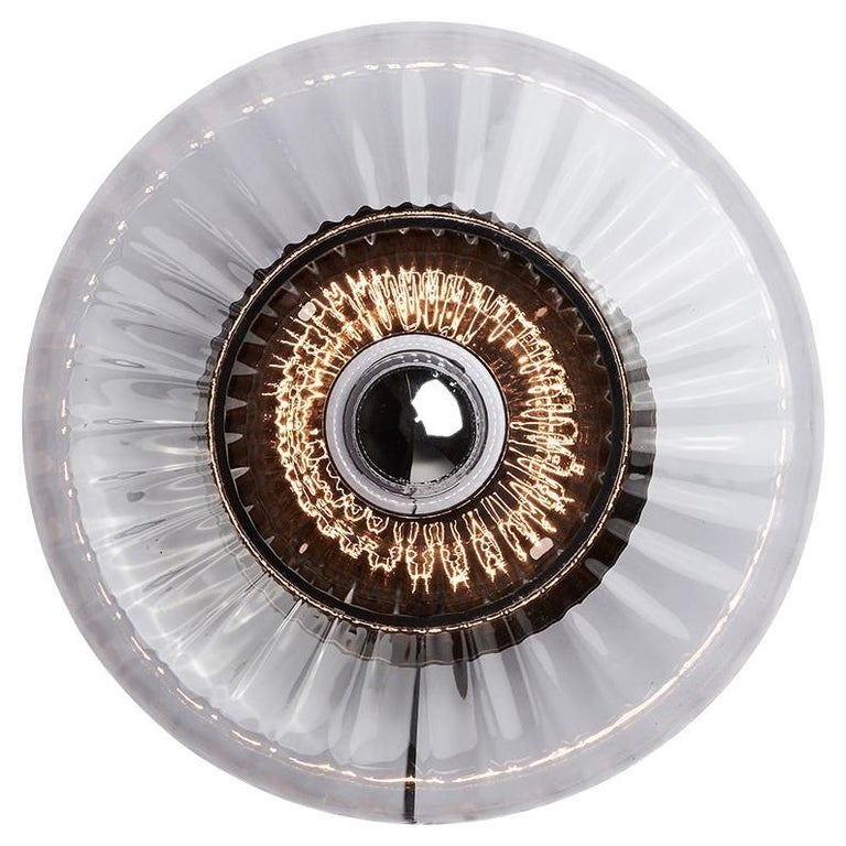 New Wave Optic Wall Light Sconce Clear with Led Arbitrary Bulb Silver ...