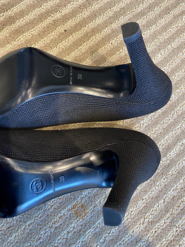 NEW Women's Chanel Black Heels Size 38 at 1stDibs