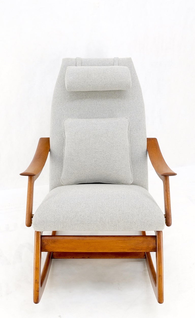 New Wool Upholstery Danish Mid-Century Modern Rocking Lounge Arm Chair ...
