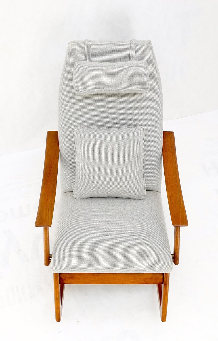 New Wool Upholstery Danish Mid-Century Modern Rocking Lounge Arm Chair ...