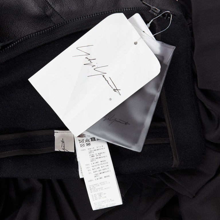 new YOHJI YAMAMOTO 2018 Runway black leather patchwork corset bustier ...