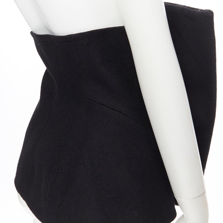 new YOHJI YAMAMOTO AW18 Runway black leather patchwork corset bustier ...