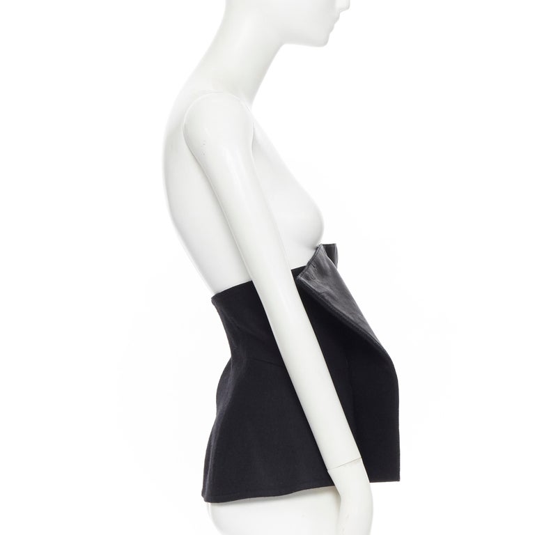 new YOHJI YAMAMOTO AW18 Runway black leather patchwork corset bustier ...