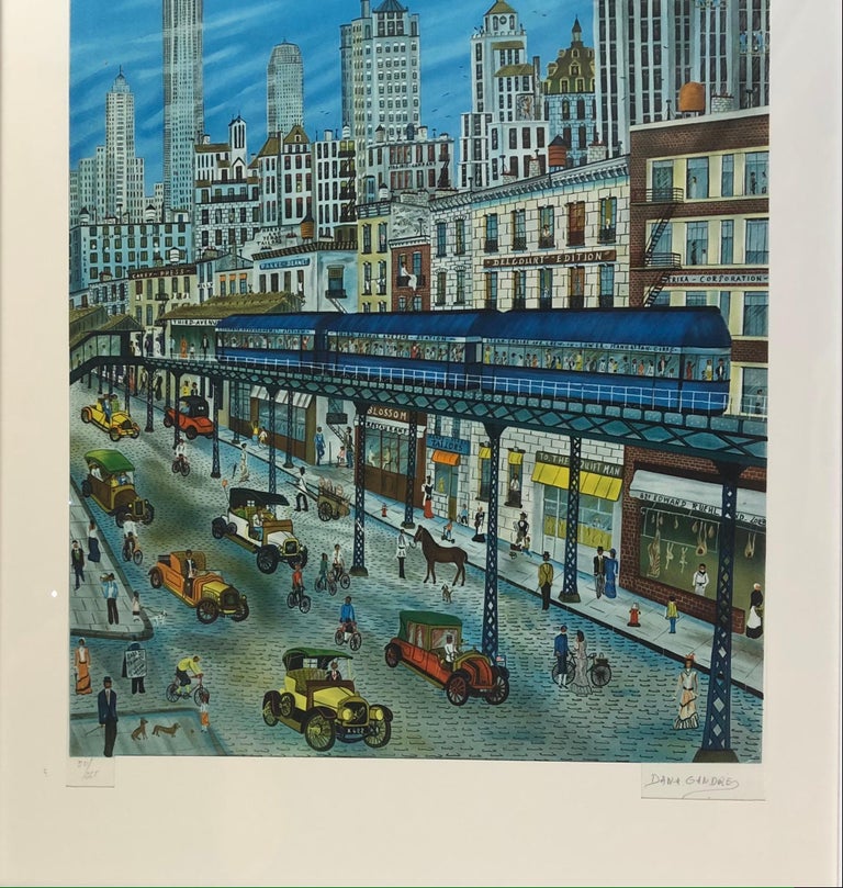 New York Lithograph by Artist Dan Gandre, Signed and Numbered, Limited ...