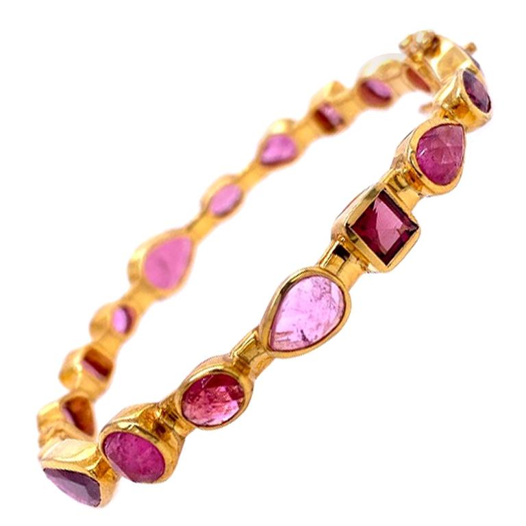 Multi Shape Diamond Bangle Bracelet For Sale at 1stDibs