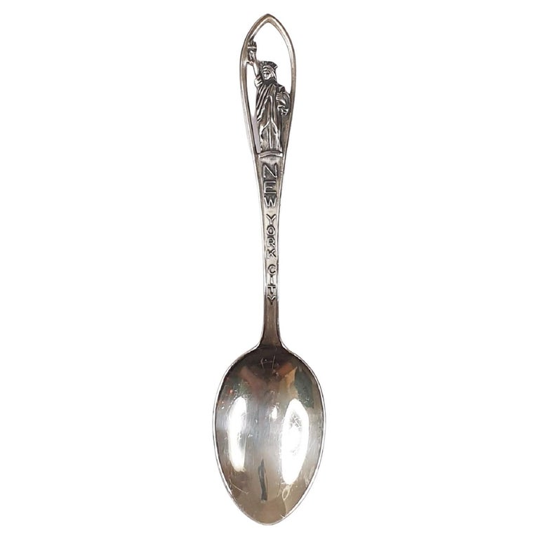 New York Statue of Liberty collectors souvenir Silver teaspoon For Sale ...