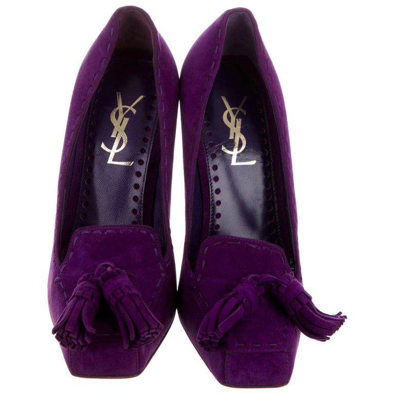 New Yves Saint Laurent by Stefano Pilati YSL Runway Suede Heels Pumps ...