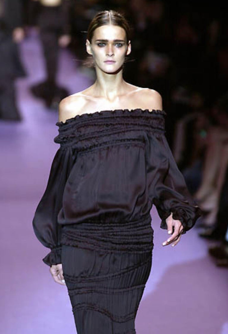 New Rare Yves Saint Laurent F/F 2001 Famous Silk Runway Blouse Top Sz ...