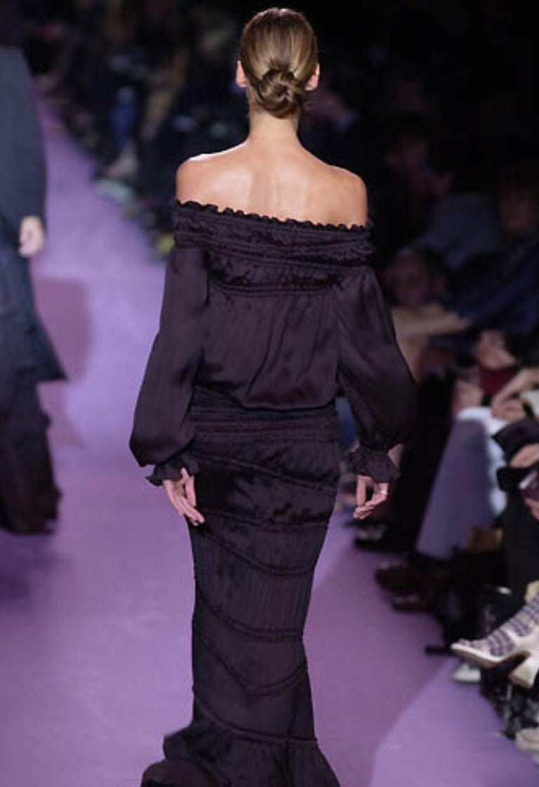 New Rare Yves Saint Laurent F/F 2001 Famous Silk Runway Blouse Top Sz ...
