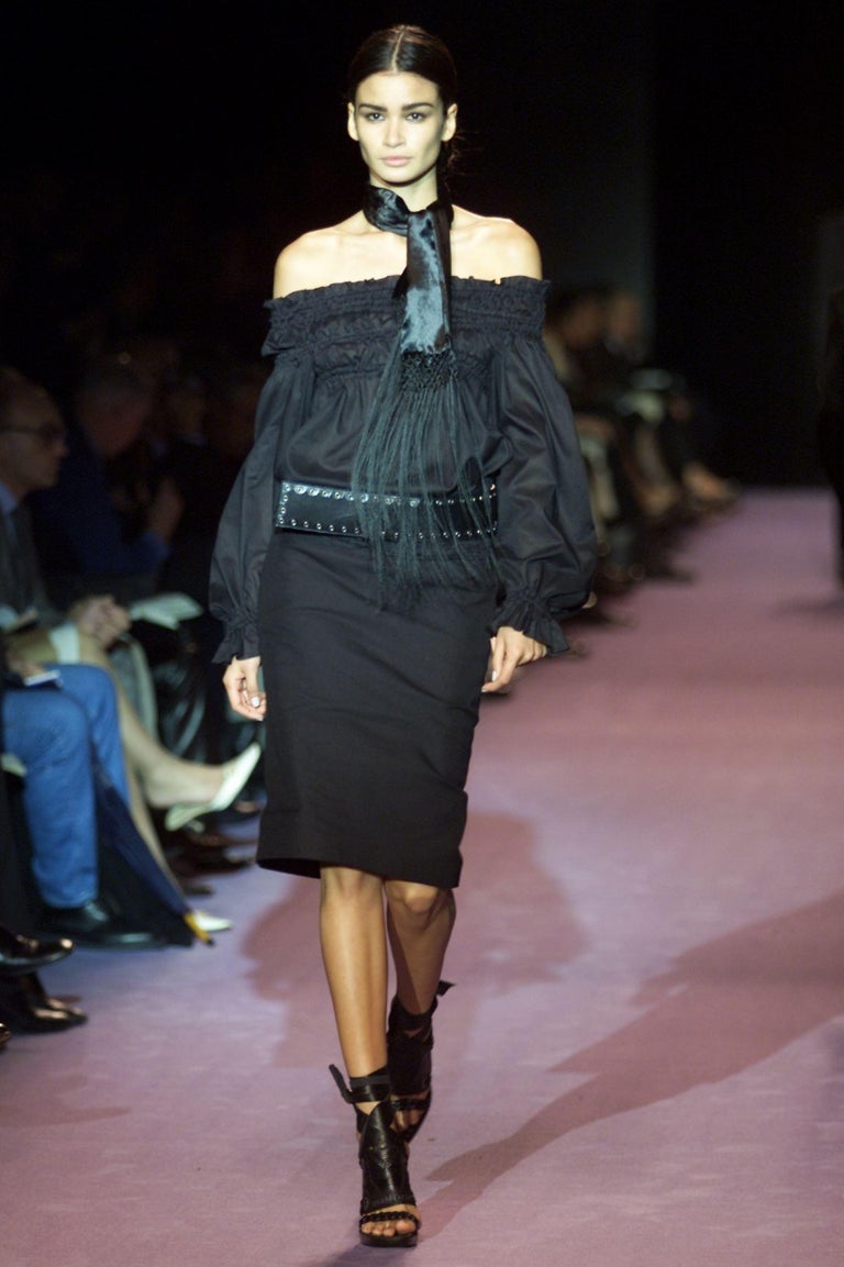 New Rare Yves Saint Laurent F/F 2001 Famous Silk Runway Blouse Top Sz ...