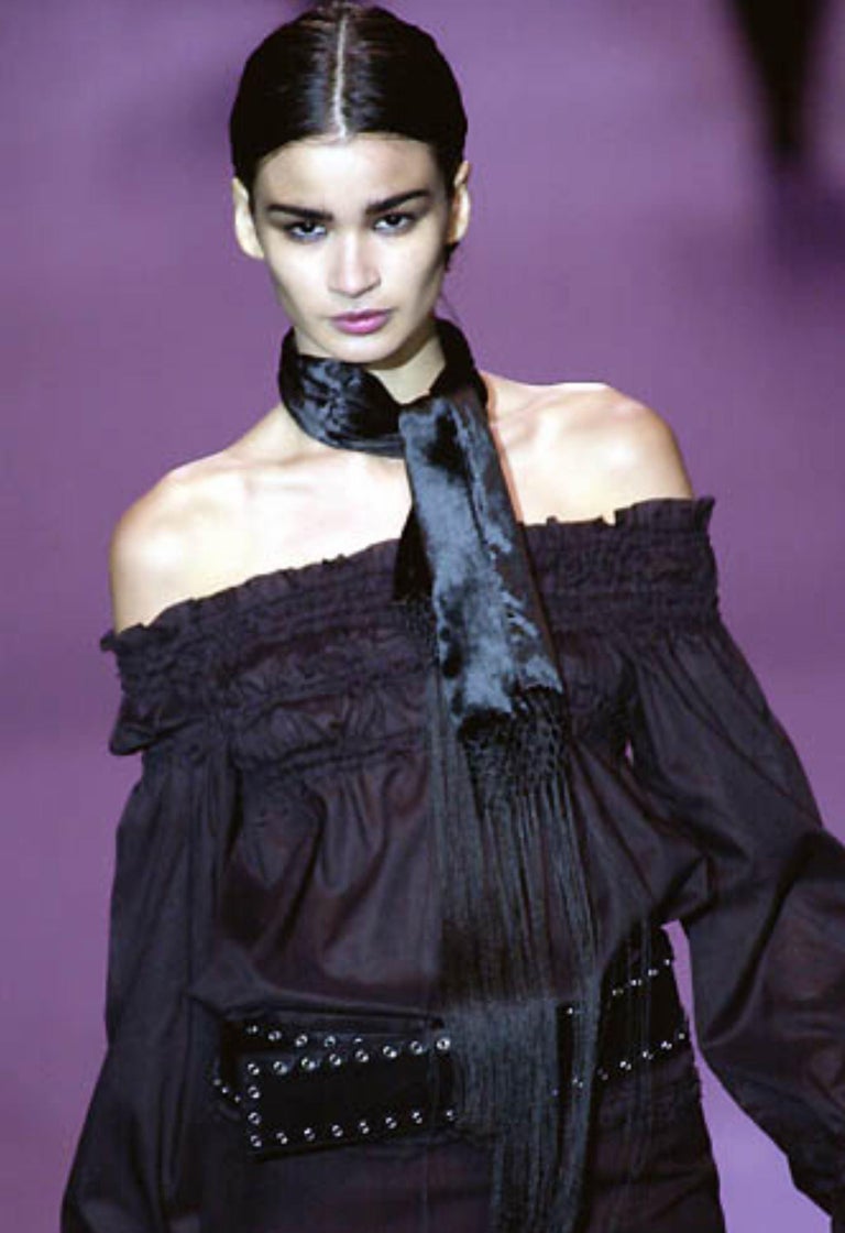 New Rare Yves Saint Laurent F/F 2001 Famous Silk Runway Blouse Top Sz ...