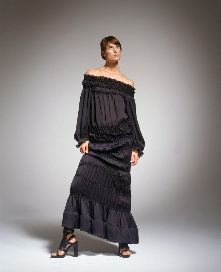 New Rare Yves Saint Laurent F/F 2001 Famous Silk Runway Blouse Top Sz ...