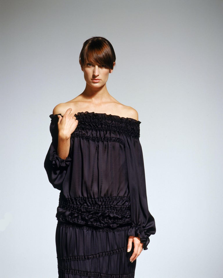 New Rare Yves Saint Laurent F/F 2001 Famous Silk Runway Blouse Top Sz ...