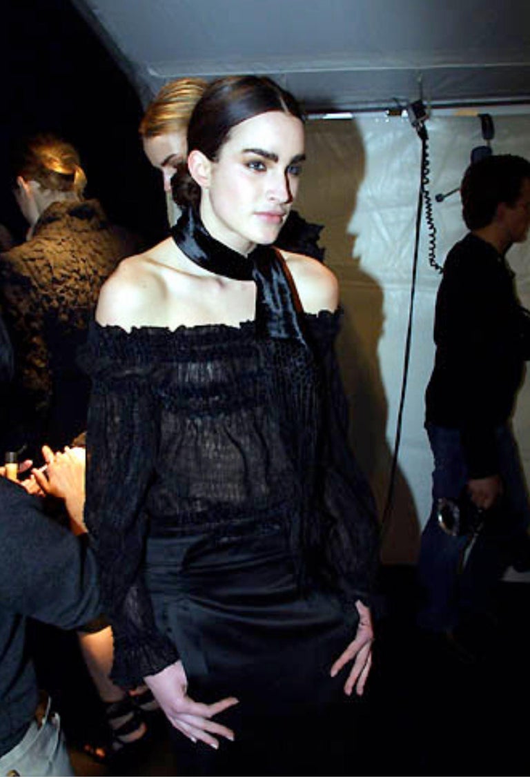 New Rare Yves Saint Laurent F/F 2001 Famous Silk Runway Blouse Top Sz ...