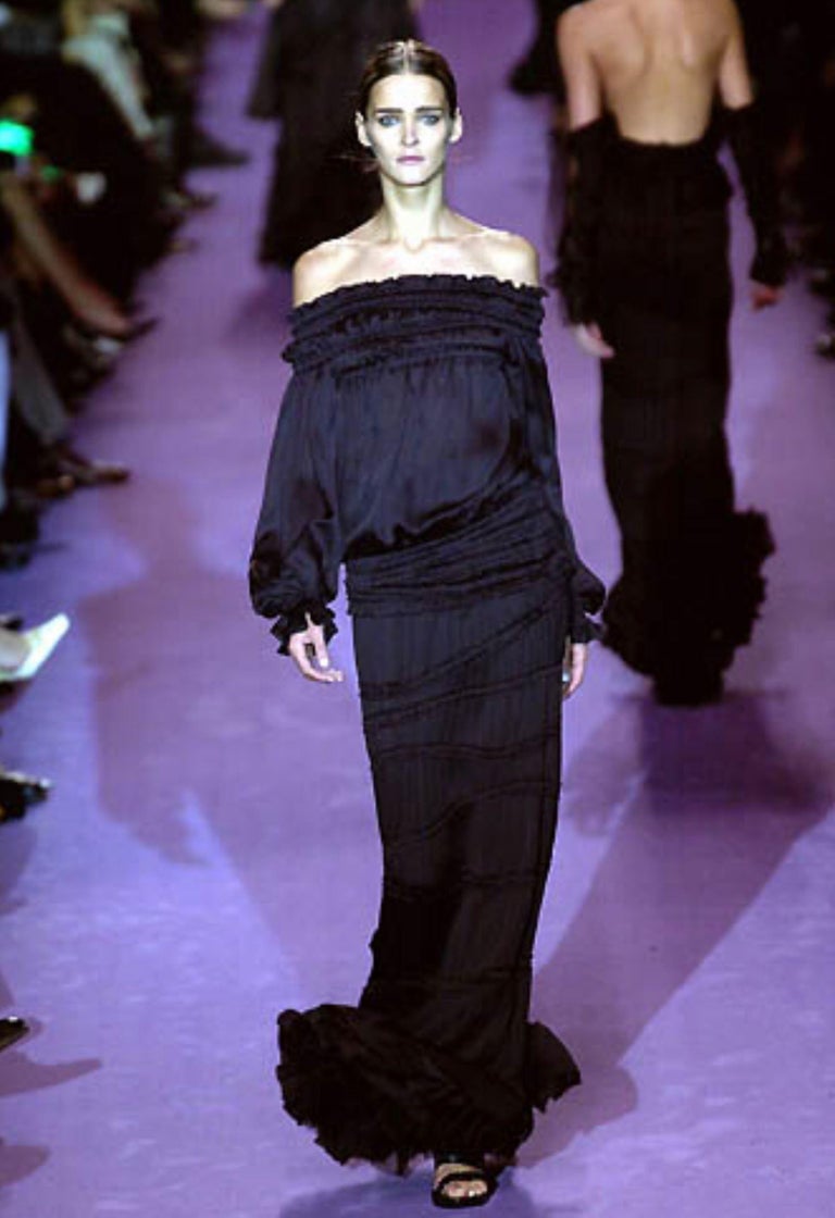 New Rare Yves Saint Laurent F/F 2001 Famous Silk Runway Blouse Top Sz ...