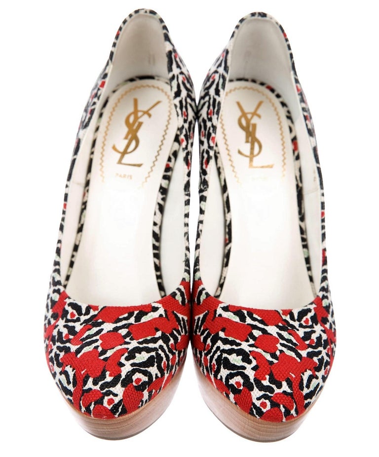 New Yves Saint Laurent YSL Resort 2012 Heels Wedge Pumps Sz 36 For Sale ...