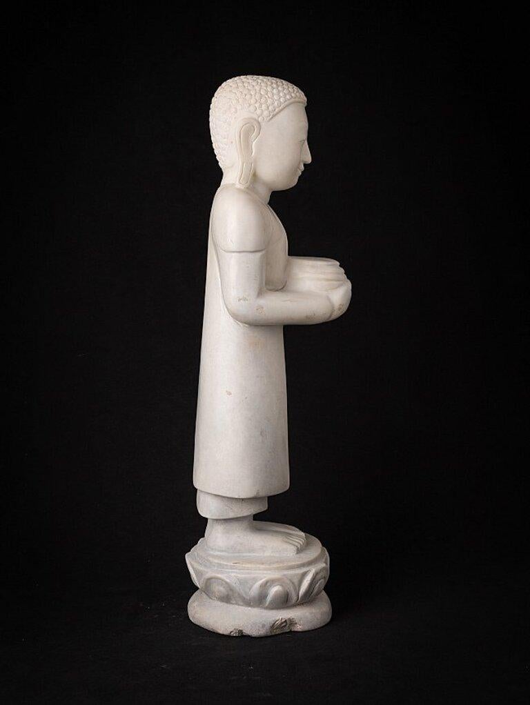 Newly Made Marble Monk Statue from Burma For Sale at 1stDibs