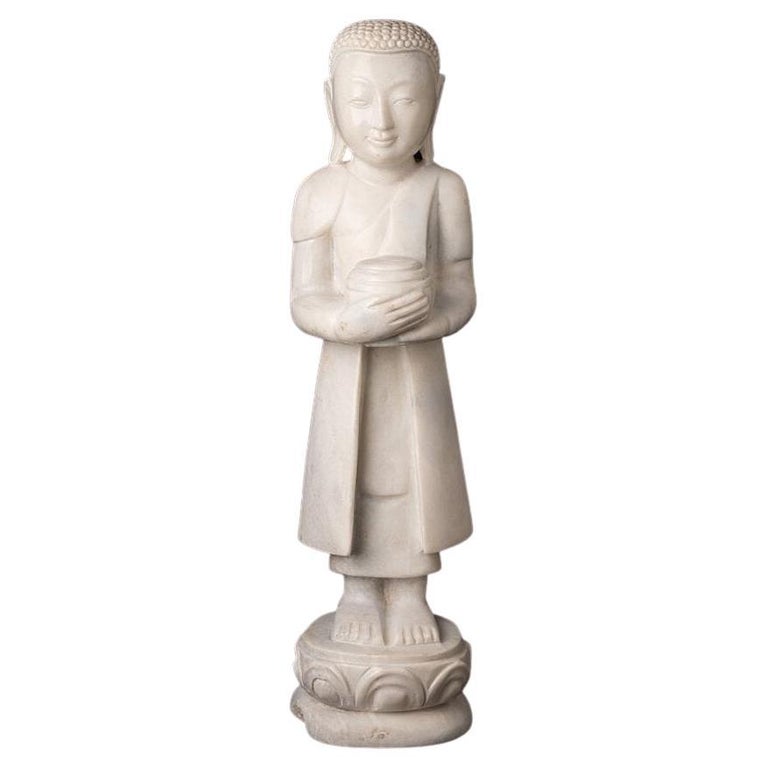 Newly Made Marble Monk Statue from Burma For Sale at 1stDibs