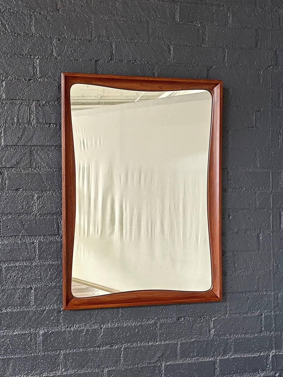 Newly Refinished - Mid-Century Modern Sculptural Walnut Mirror For Sale ...
