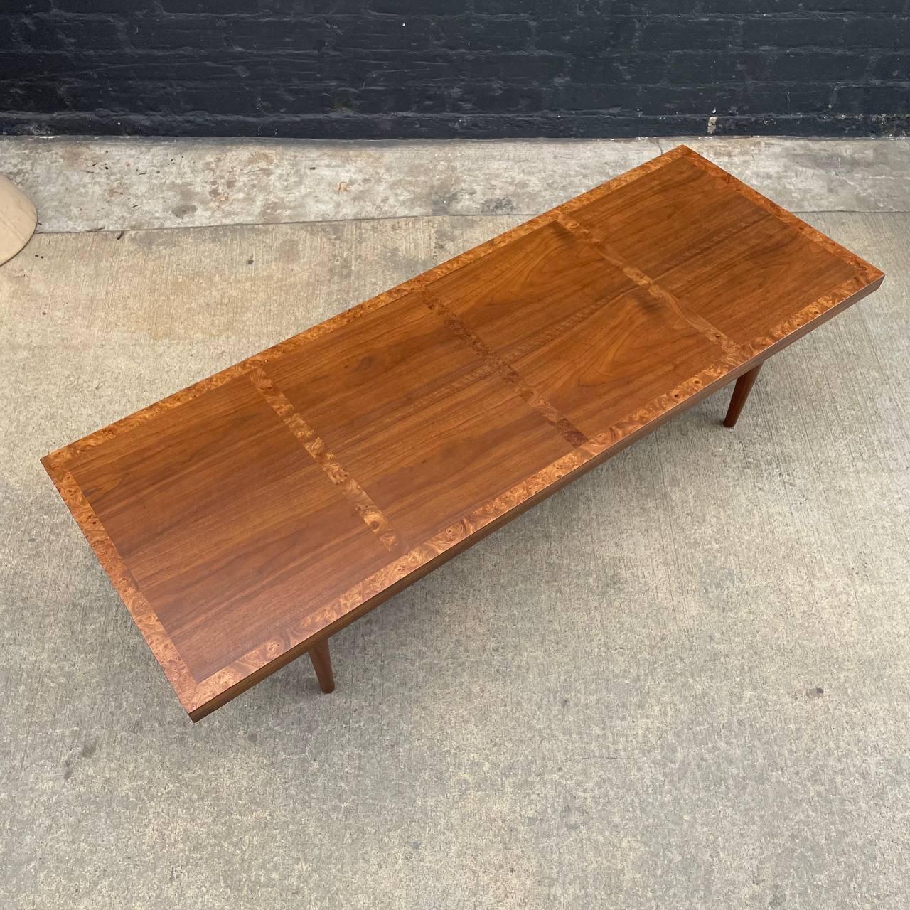 Newly Refinished - Mid-Century Modern Walnut Coffee Table For Sale at 1stDibs